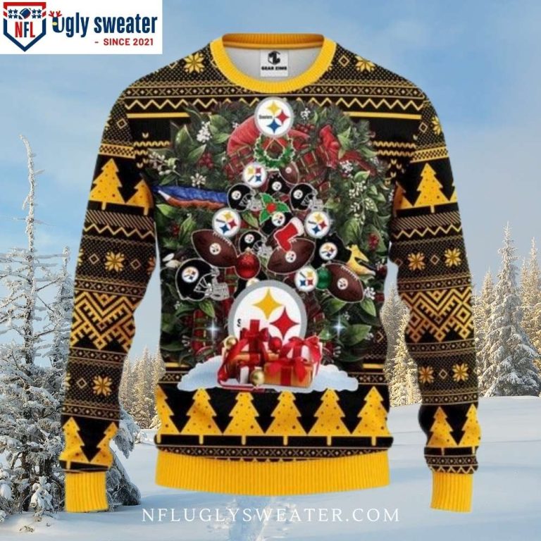 NFL Pittsburgh Steelers Logo Christmas Tree Ugly Christmas Sweater ...